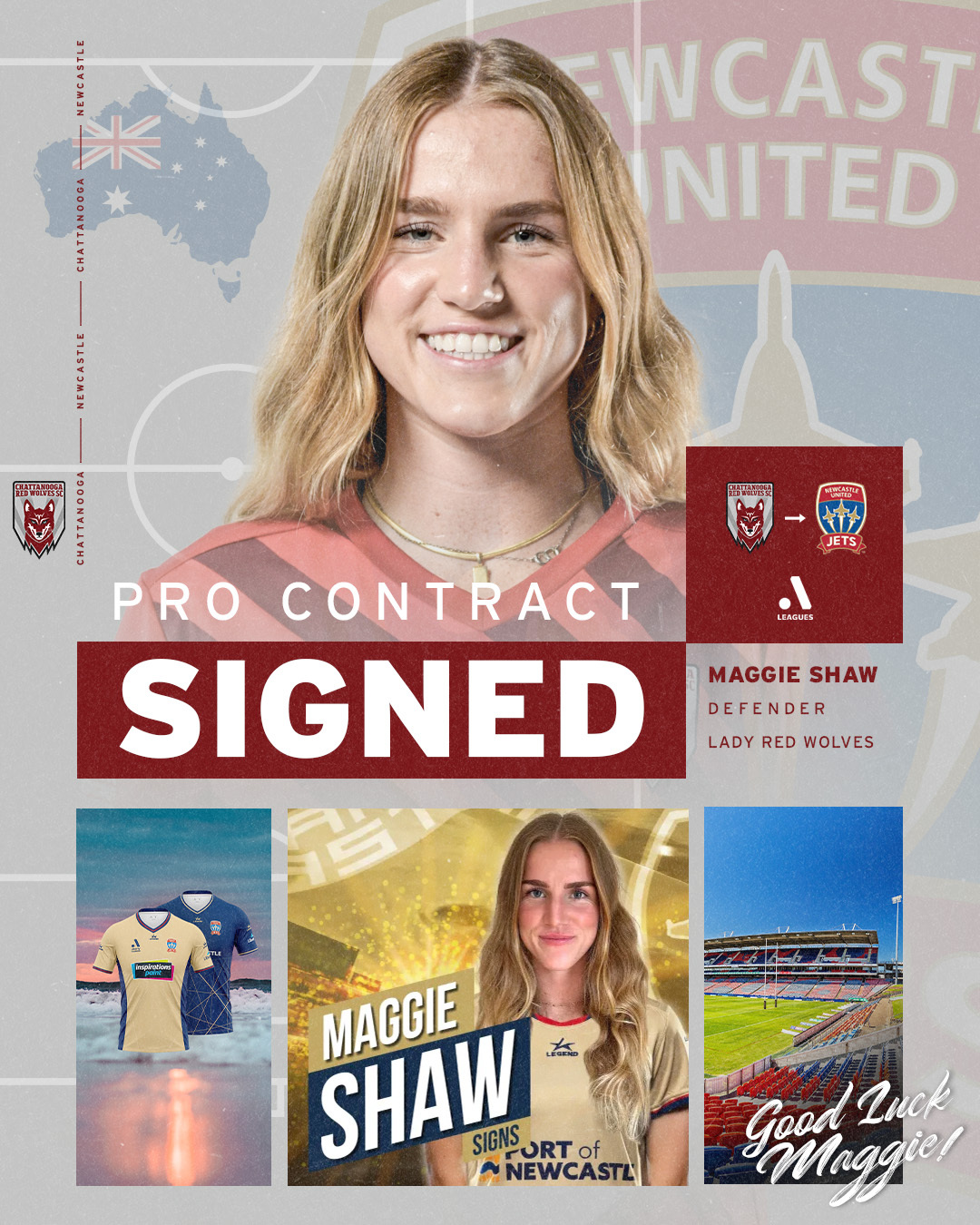 Chattanooga Lady Red Wolves Star, Maggie Shaw Signs Professional ...